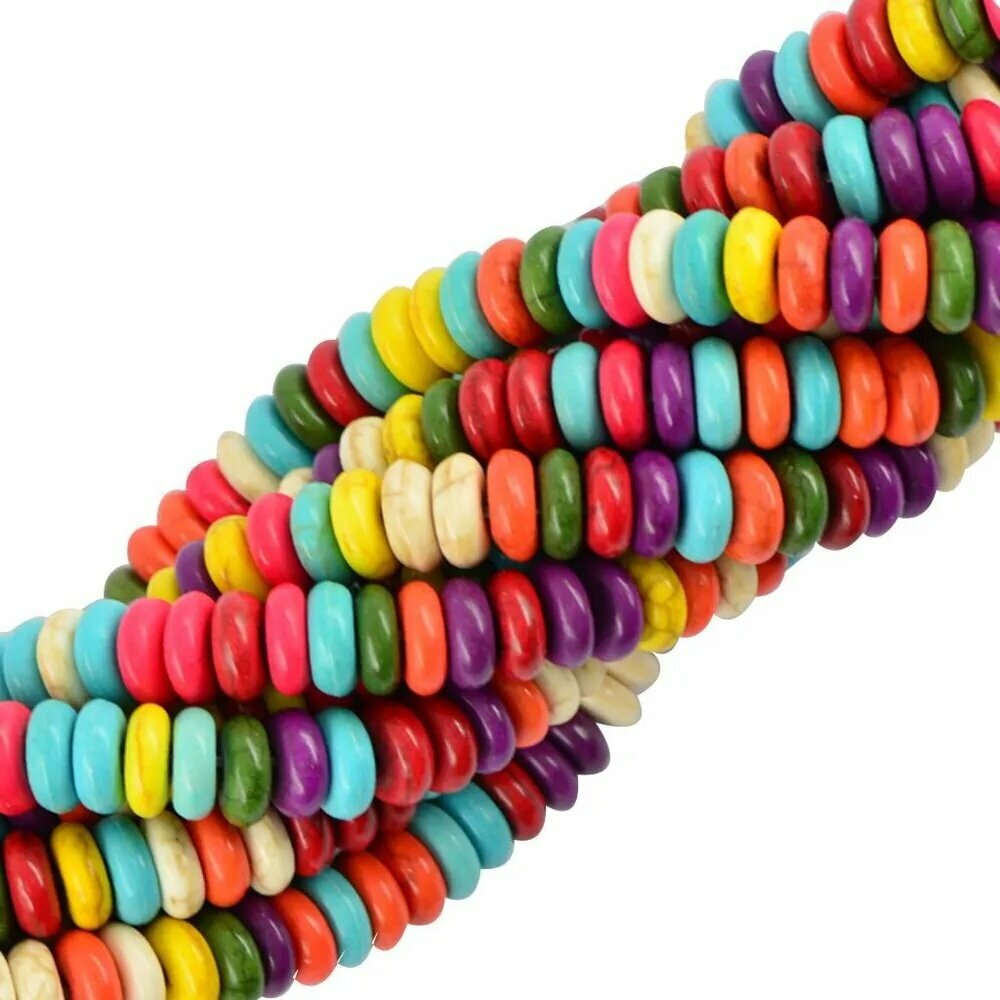 Набор из 122 круглых бусин из белого бирюзового камня, 8 мм, для рукоделия и изготовления украшений