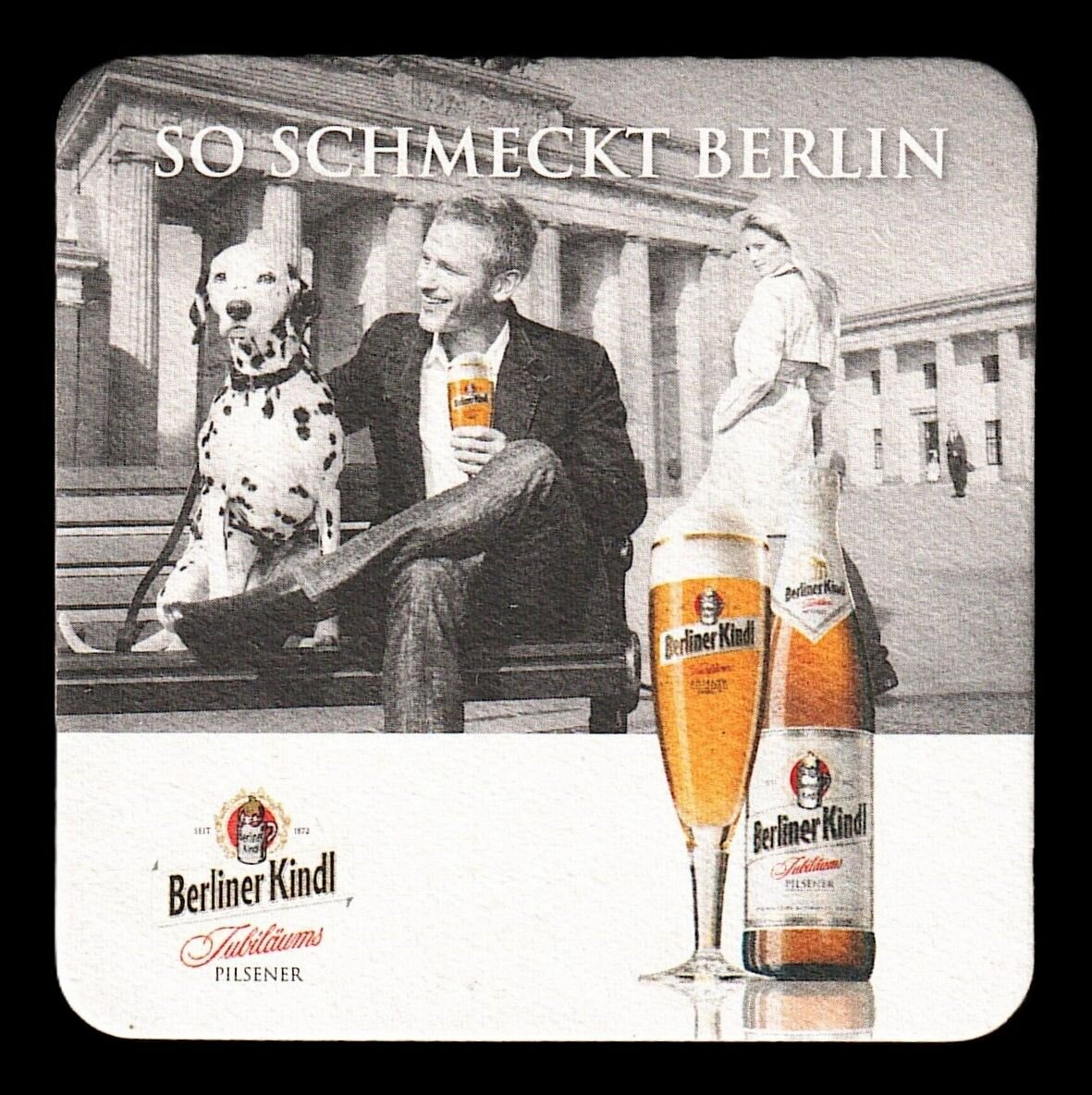 Бирдекель (костер) Berliner Kindl dog Германия (подставка под пивной бокал)