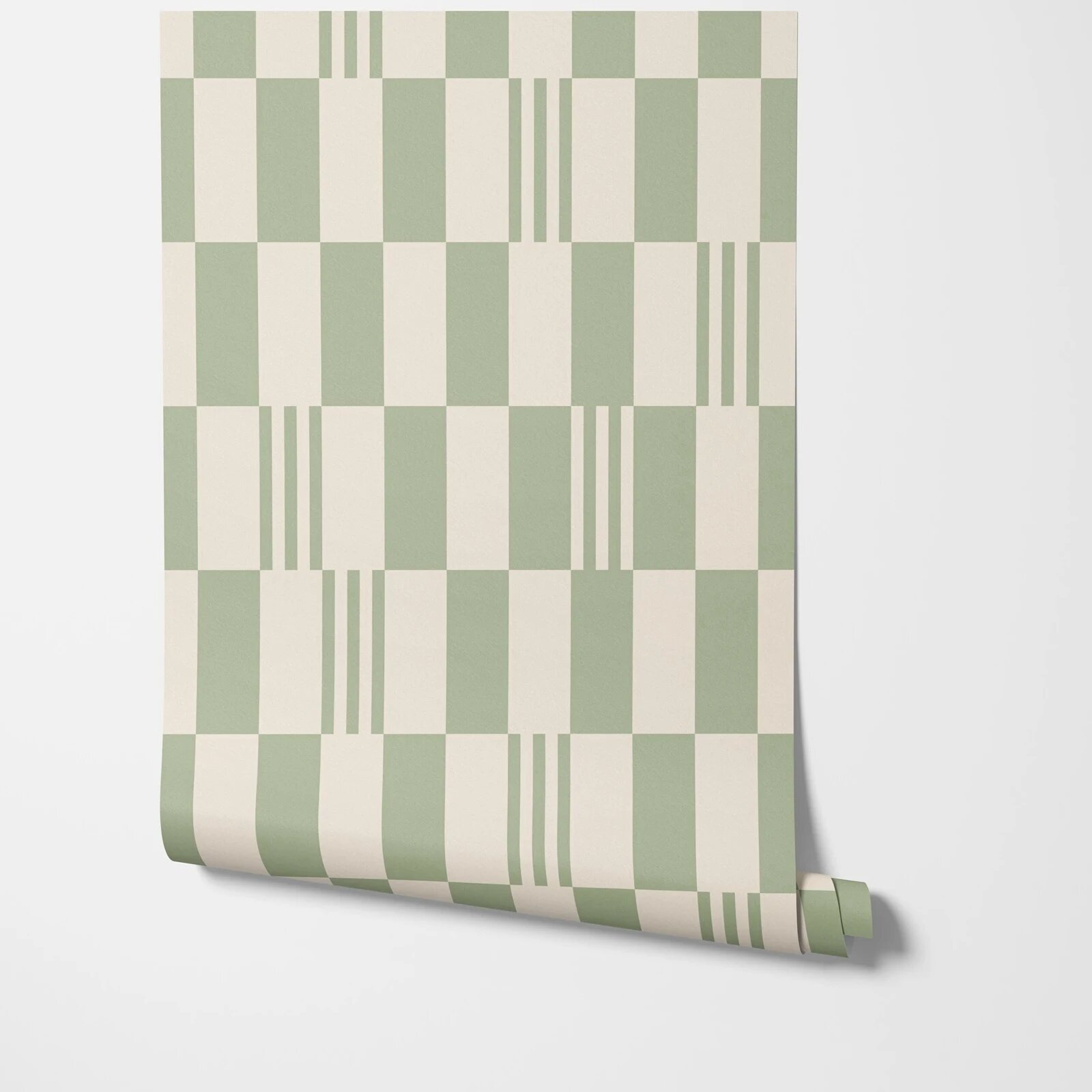 Обои Pixel&Wall Sage клетчатые, цвет Peel and Stick