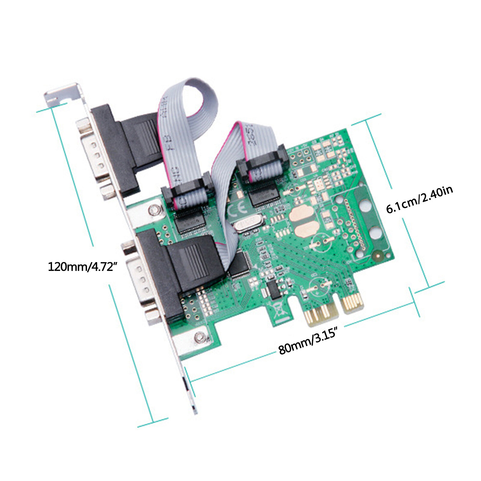 PCIe 2 Port Serial Card PCI для Express PCI-E-DB9 X2 RS232 COM ADAP