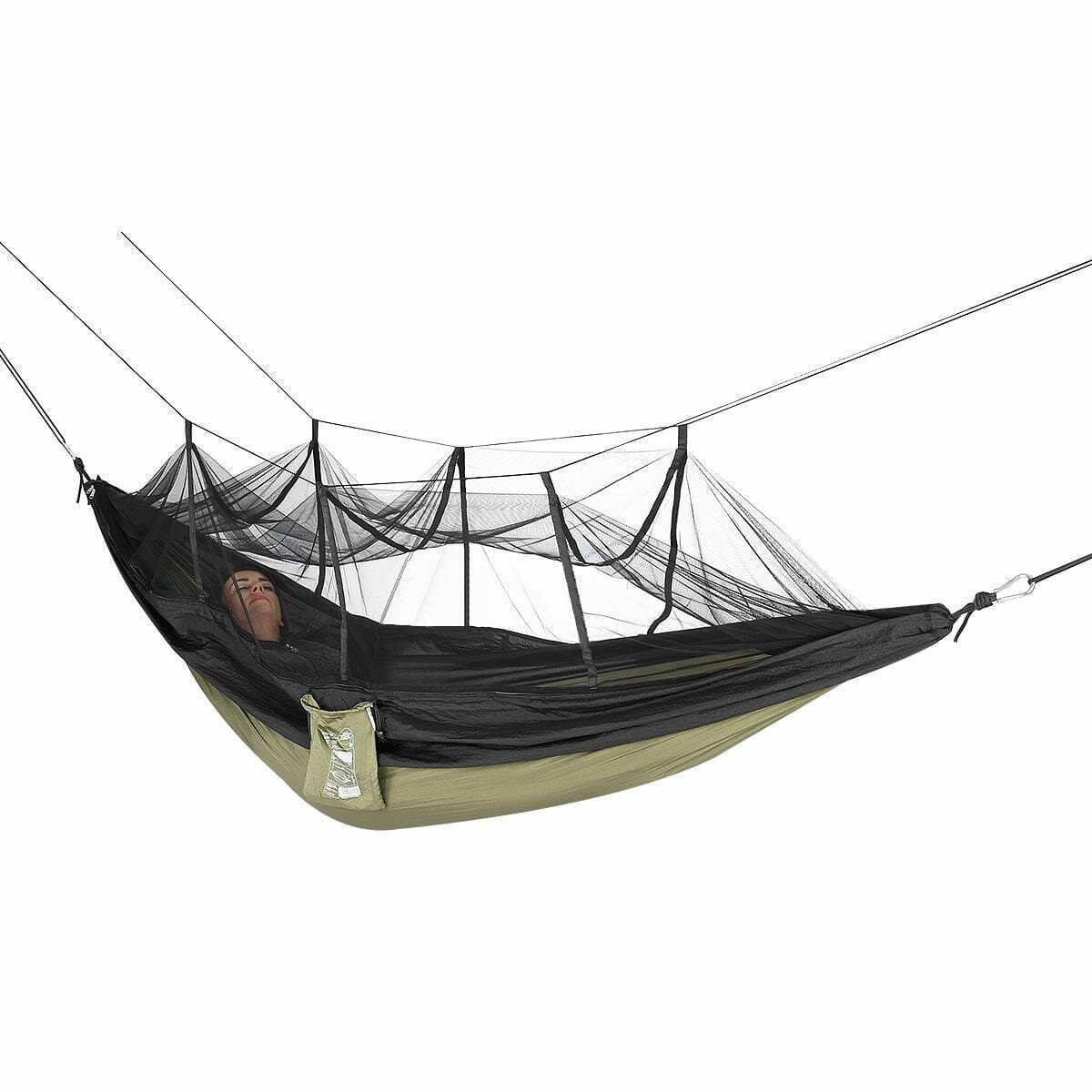 DECATHLON Гамак туристический Enero Camp с москитной сеткой, зеленый, 270x140 см, нагрузка 200 кг