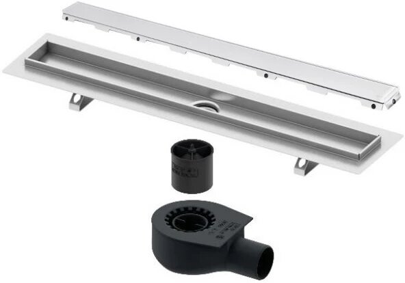 Душевой трап (лоток) Tece TECEdrainline glass 601500 + 650000 + 660016 + 601591 144,3 см, с решеткой, щелевой, белый