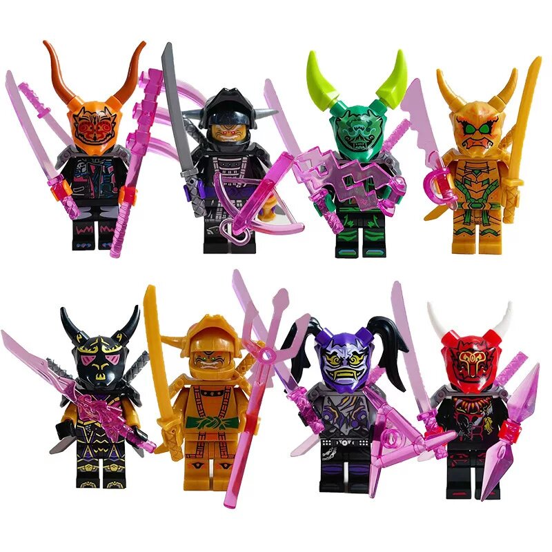 Набор мини-фигурок LEGO Ninjago с маской - 8 коллекционных фигурок для фанатов Ninjago