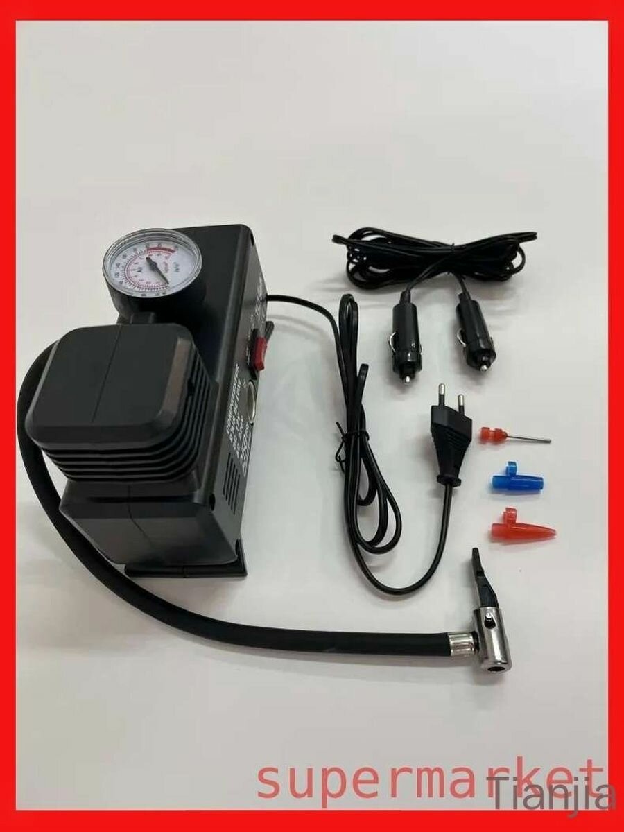 Aвтомобильный компрессор, электрический насос 12V и 220V, для шин, надувных лодок и матрасов