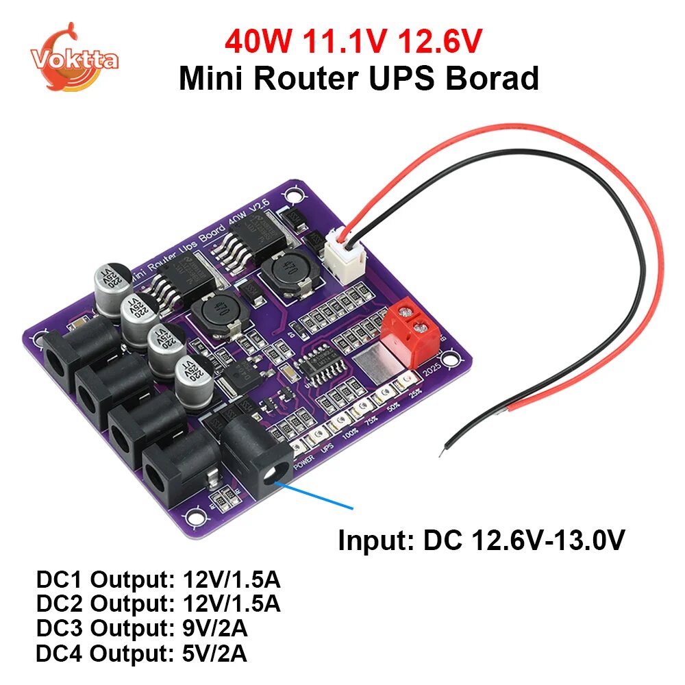 Плата ИБП Mini Router 40W 3-DC 1-USB — фото 1