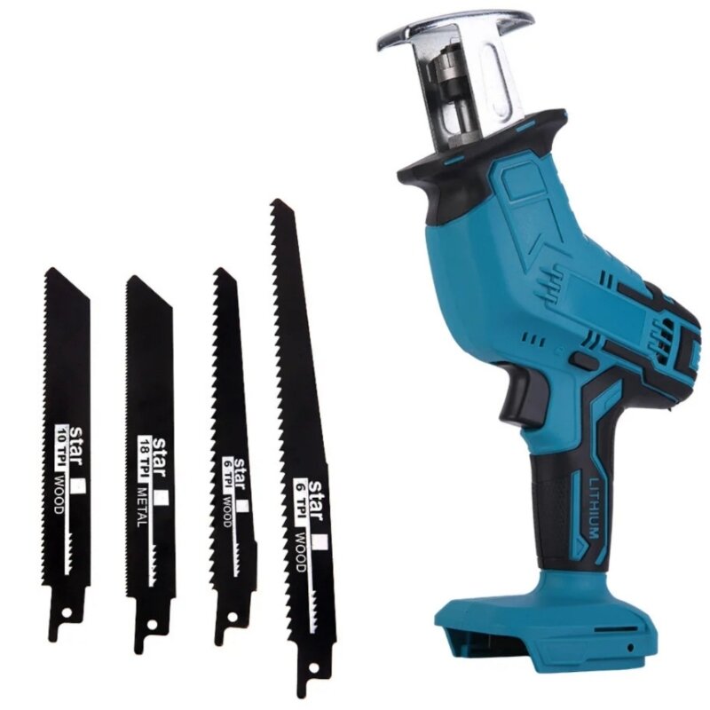 Аккумуляторный Возвратно-поступательный Резак С Бесщеточным Двигателем С 4 Режущими Лезвиями Легкий Для Резки Дерева, Металла, Домашних Садовых Проектов