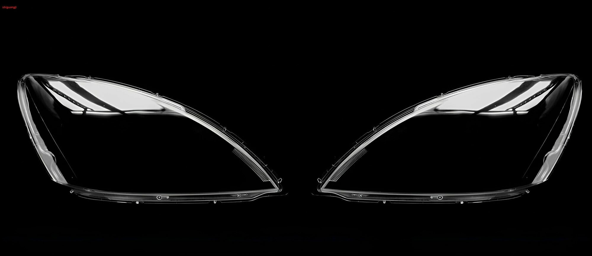 Стекло фары, арт. Продаются комплектом! Левое+правое Стёкла фар Mitsubishi Lancer 9 2003-2010, 2 шт.