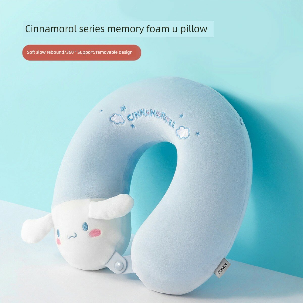 Подушка MINISO U-образной формы Sanrio из пены с эффектом памяти, портативная подушка для путешествий, подушка для