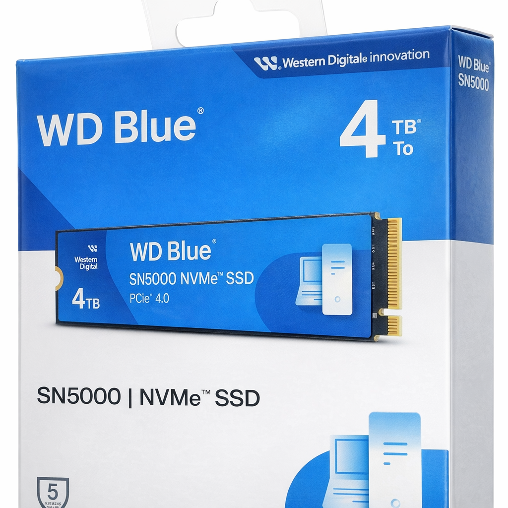Накопитель SSD WD Blue WDS400T5B0E 4ТБ, M.2 2280, PCIe 4.0 x4, NVMe, M.2