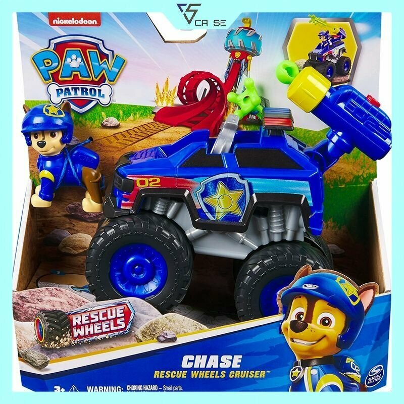 Spin Master Nickelodeon Paw Patrol Rescue Wheels Truck / Детский игрушечный автомобиль-сюрприз для спасения детей, состоящий из 1 транспортного средства, 1 фигурки маленькой собачки, 2 снарядов