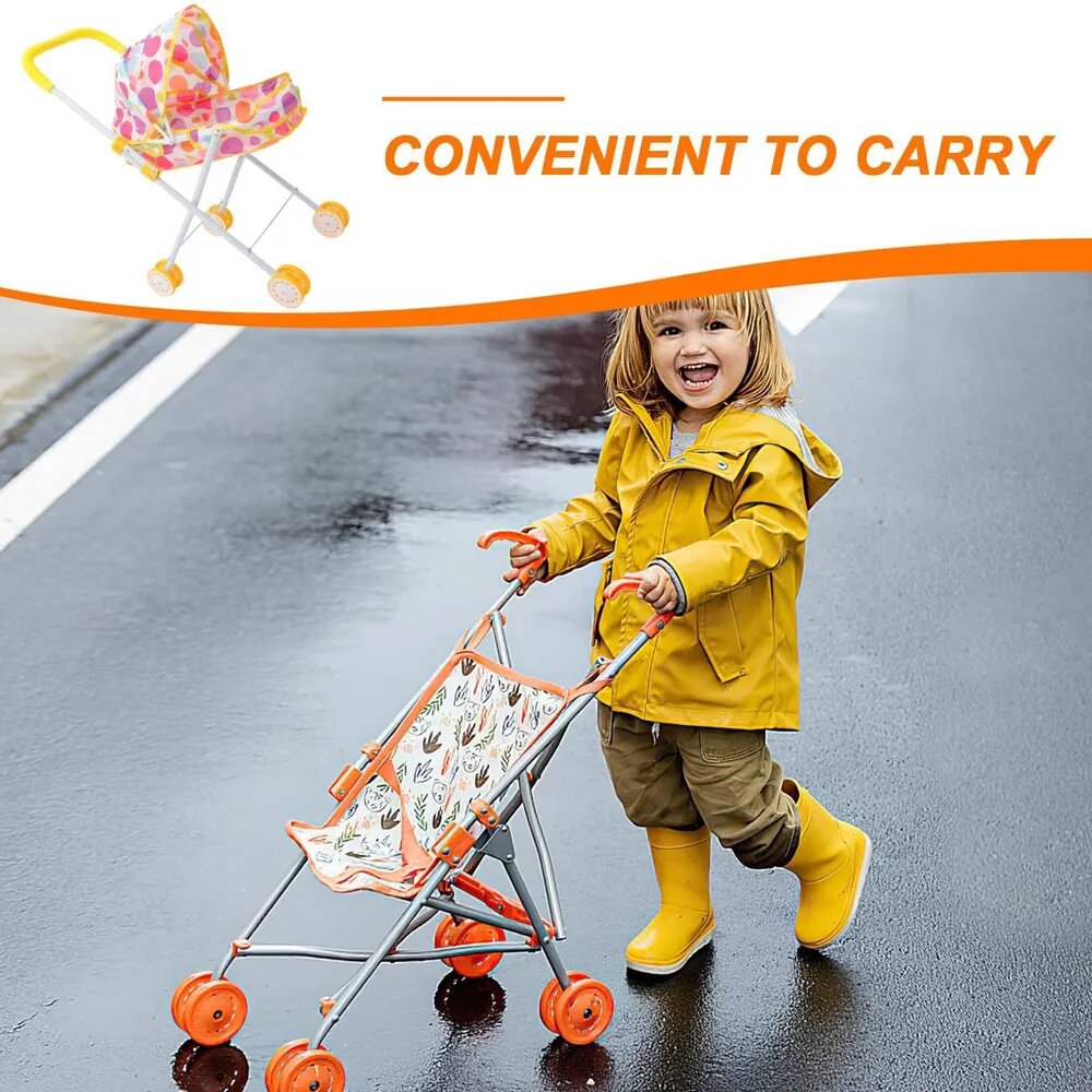 Комплект из 3 кукольных колясок с металлическим каркасом для декора комнаты