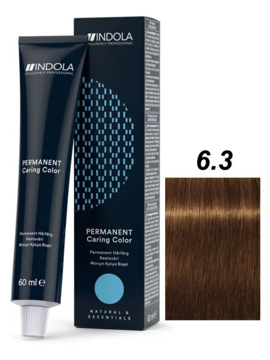 Indola Natural Essentials 6.3 Стойкая крем-краска для волос 60мл
