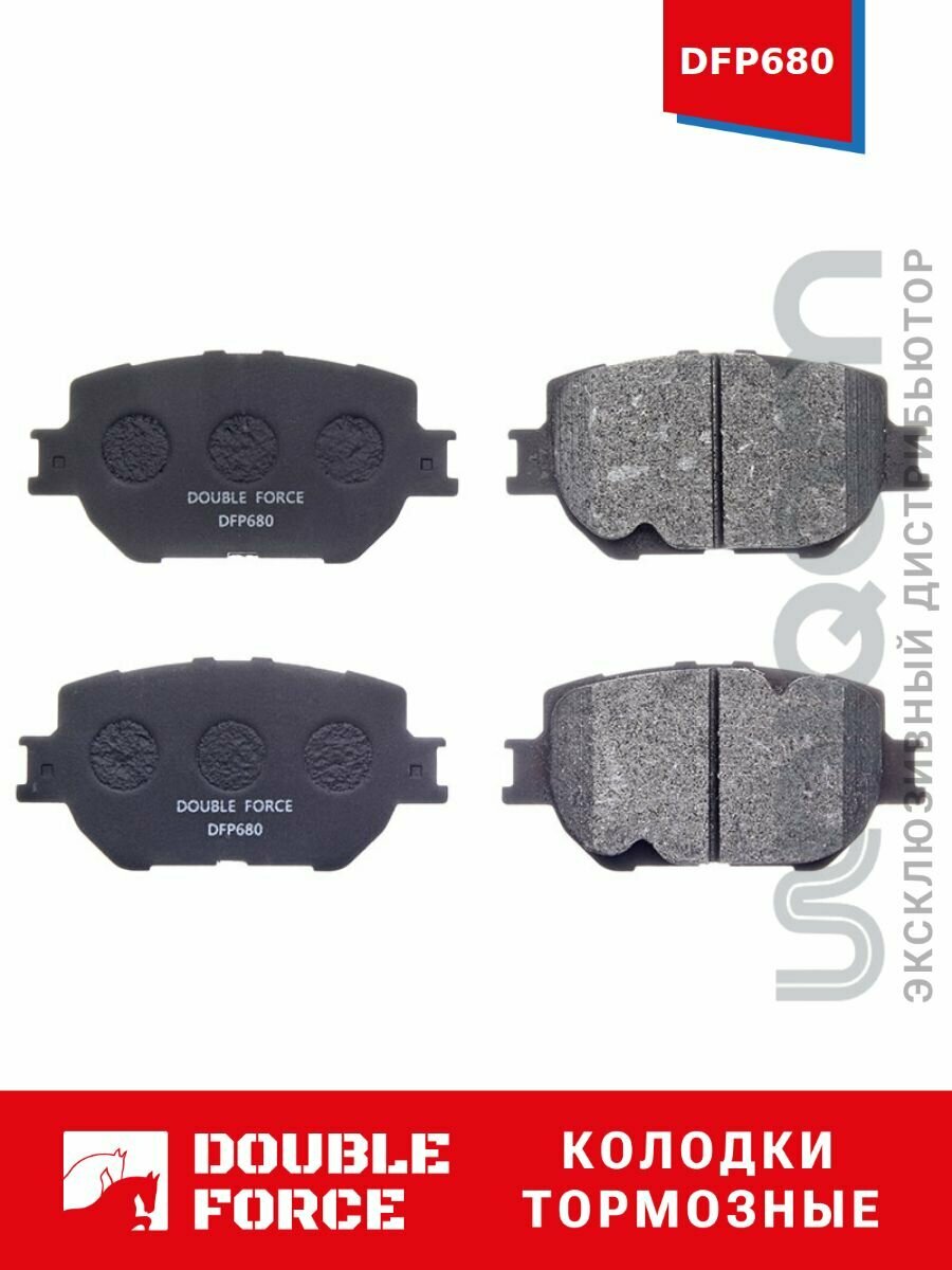 Колодки тормозные передние LEXUS IS 2013 - / TOYOTA ALTEZZA 1998-02, BREVIS 2001-07, CROWN 1999-18, MARK 2 2000-19, PROGRES 2001-07, VEROSSA 2001-04 Double Force DFP680