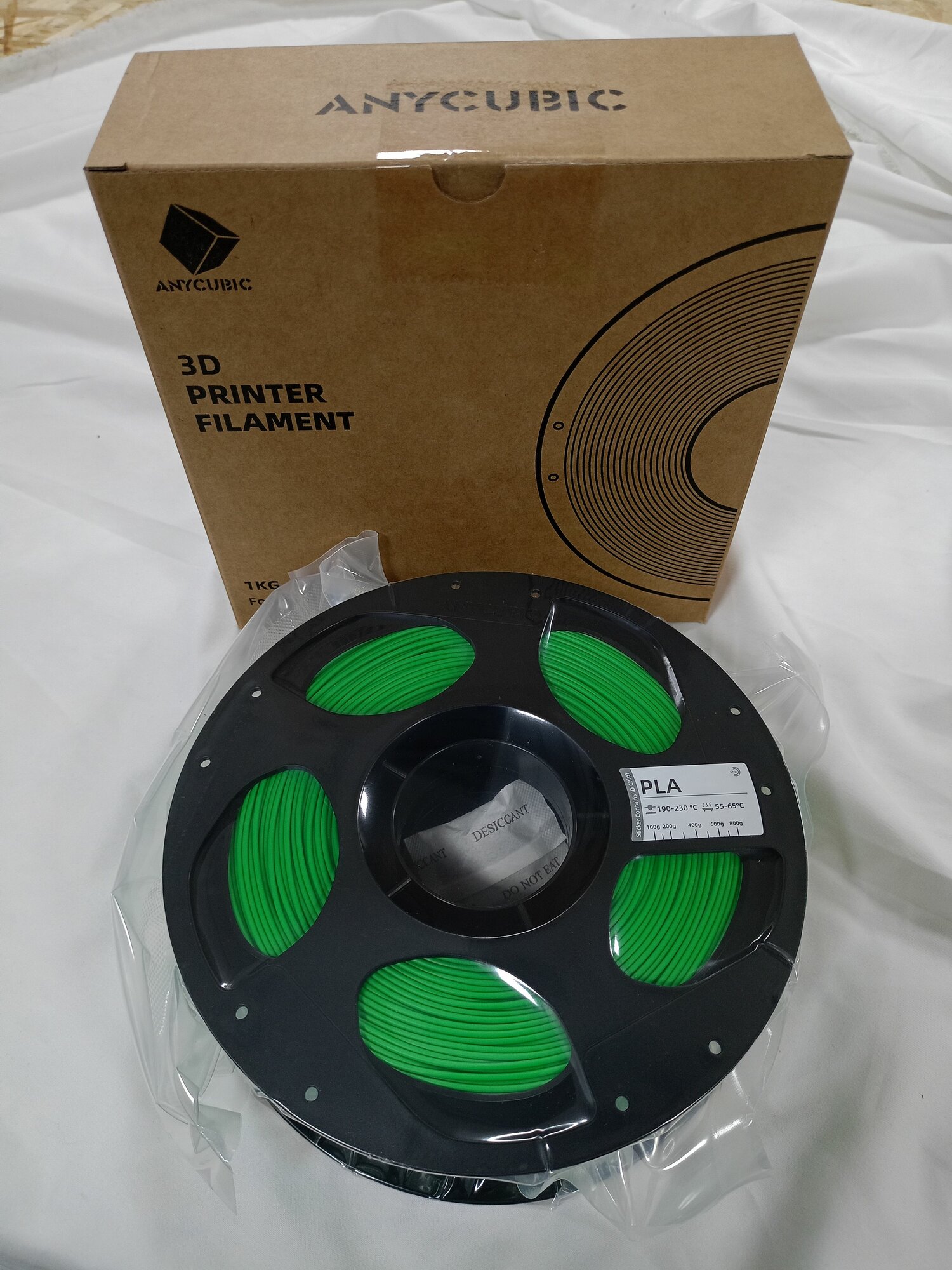 Филамент Anycubic PLA пластик для 3D принтера - зеленый (green) 1кг (1.75мм)