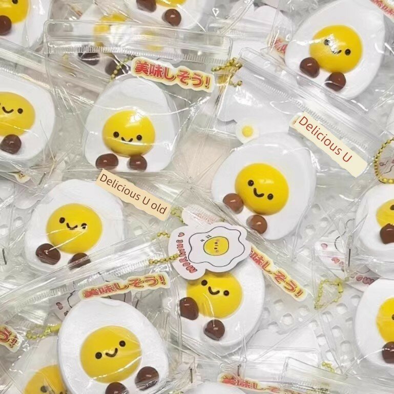 Силиконовая рисовая лепешка с яйцом для снятия стресса — мягкая текстура, высококачественный материал, идеально