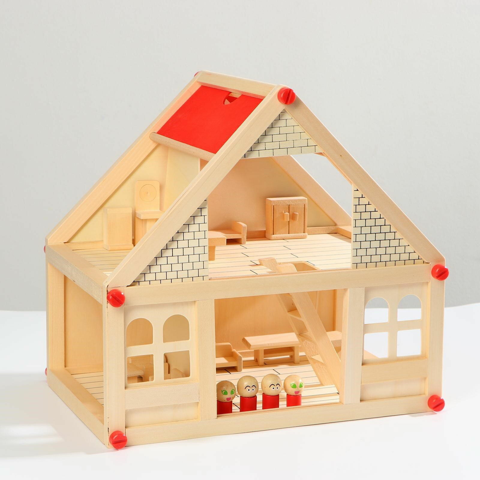 Домик кукольный с мебелью, 4 фигурки, 39 элементов, возраст: от 3 лет