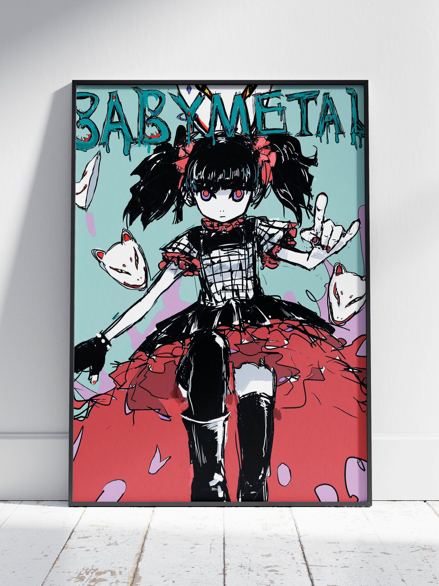 Плакат на стену для интерьера Бэйбиметал (BABYMETAL 26) - Постер по японской музыке и артисту J POP формата A4 (21x30 см)