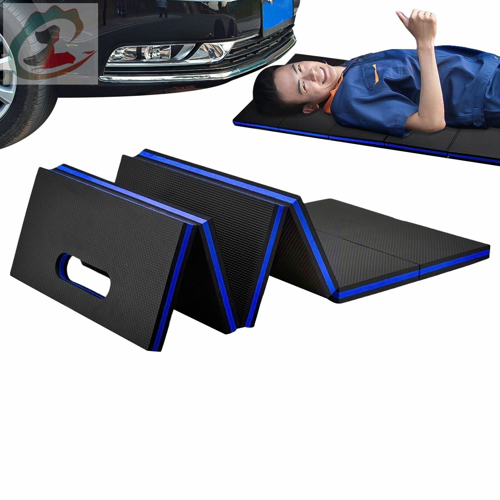Складной коврик механика 116x40x2.5 см EVA с поддержкой под коленями — для автосервиса, гаража и садовых работ