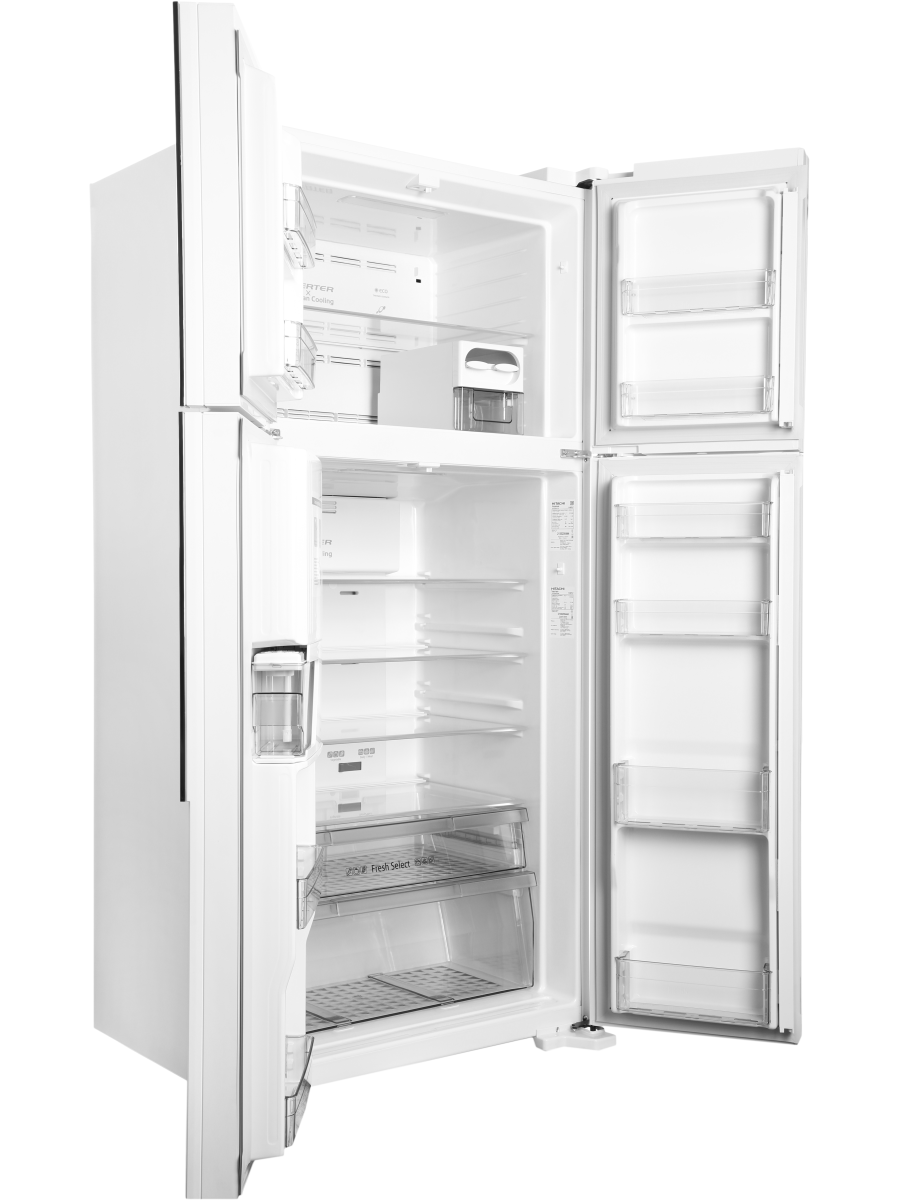 Холодильник Hitachi R-W660PUC7 GPW двухкамерн. общий объем 540л белый стекло инвертер