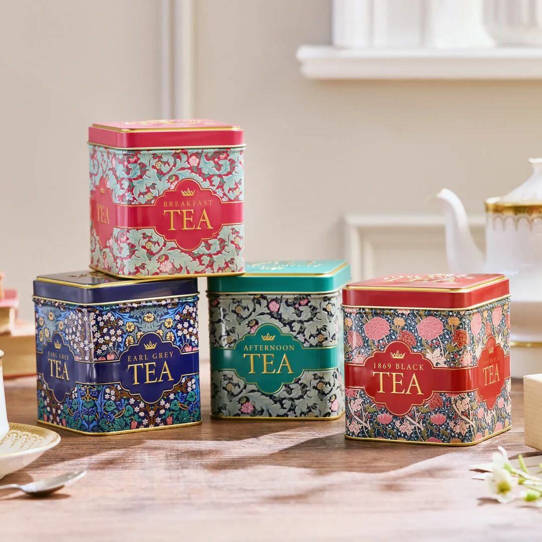 New English Teas Набор чая в пакетиках Tapestry Square Tea Tin Set, 128шт