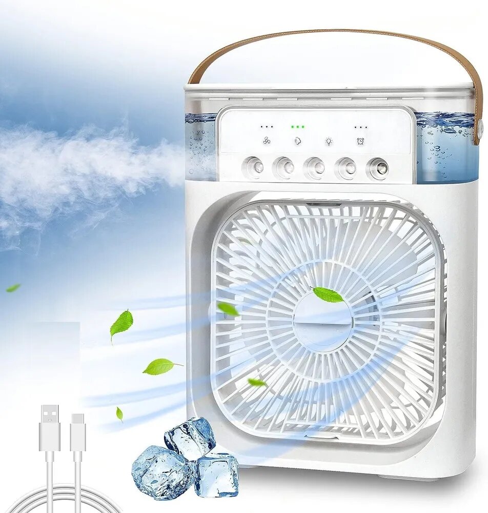 Настольный вентилятор увлажнитель мини-кондиционер Air Cooler Fan