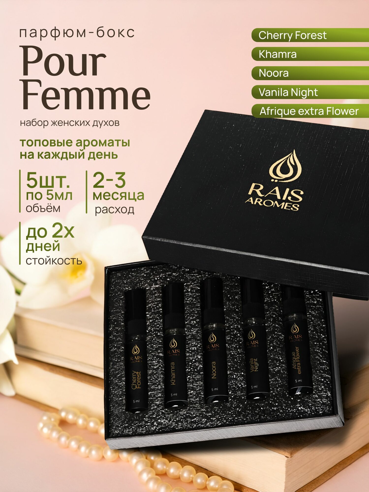 Набор духов "POUR FEMME" - пробники духов женские 5 шт по 5 мл