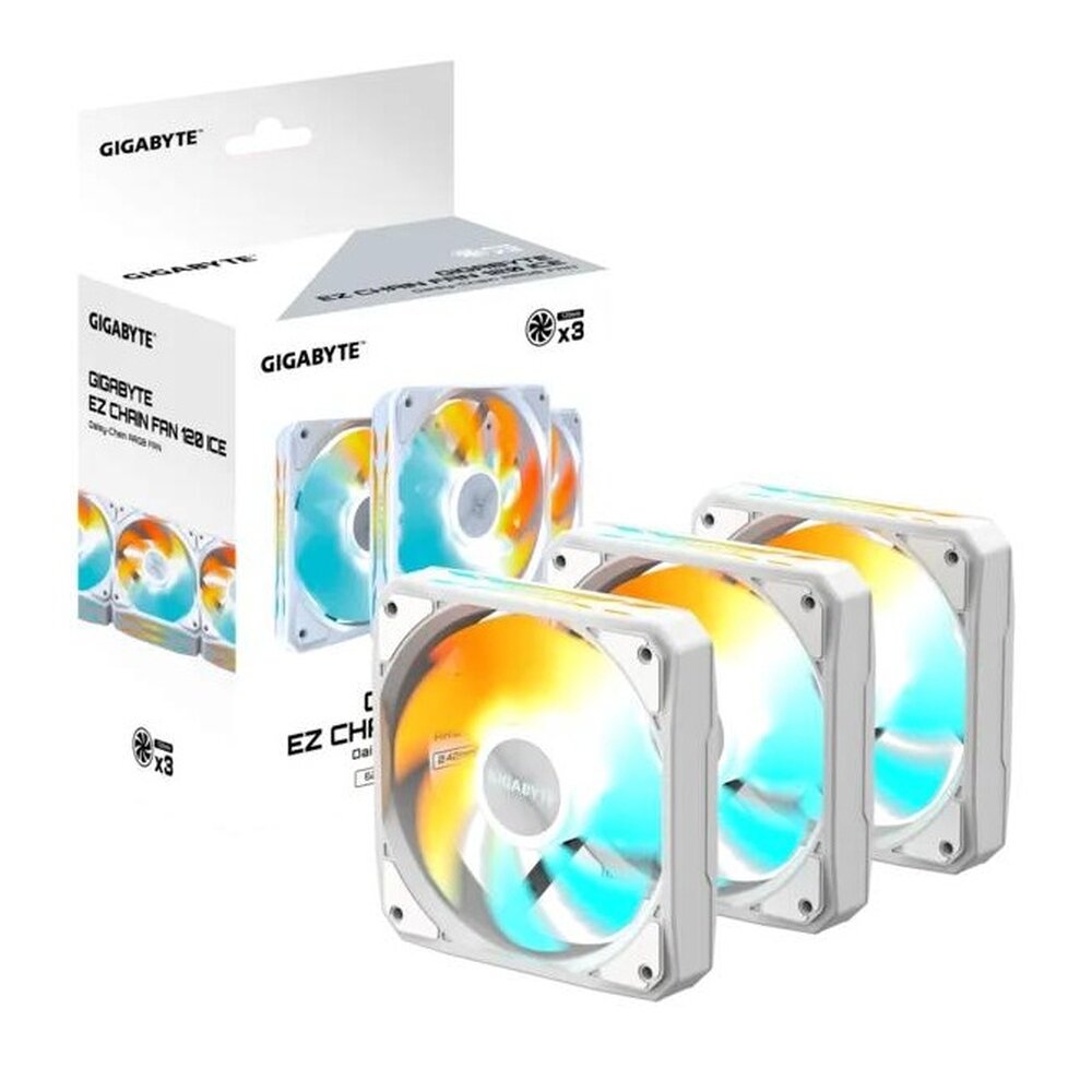 Вентилятор в корпус Gigabyte GIGABYTE GP-GBT EZFAN1203 ICE 3X120mm ARGB FANs set. PWM, 3 Pin