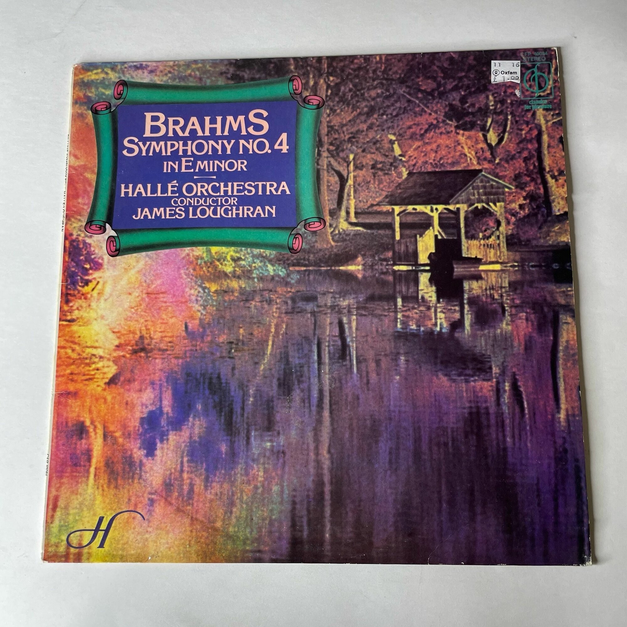 Винтажная виниловая пластинка LP Brahms Брамс, Halle Orchestra, James Loughran Симфония Symphony No.4 In E Minor (Англия 1974)