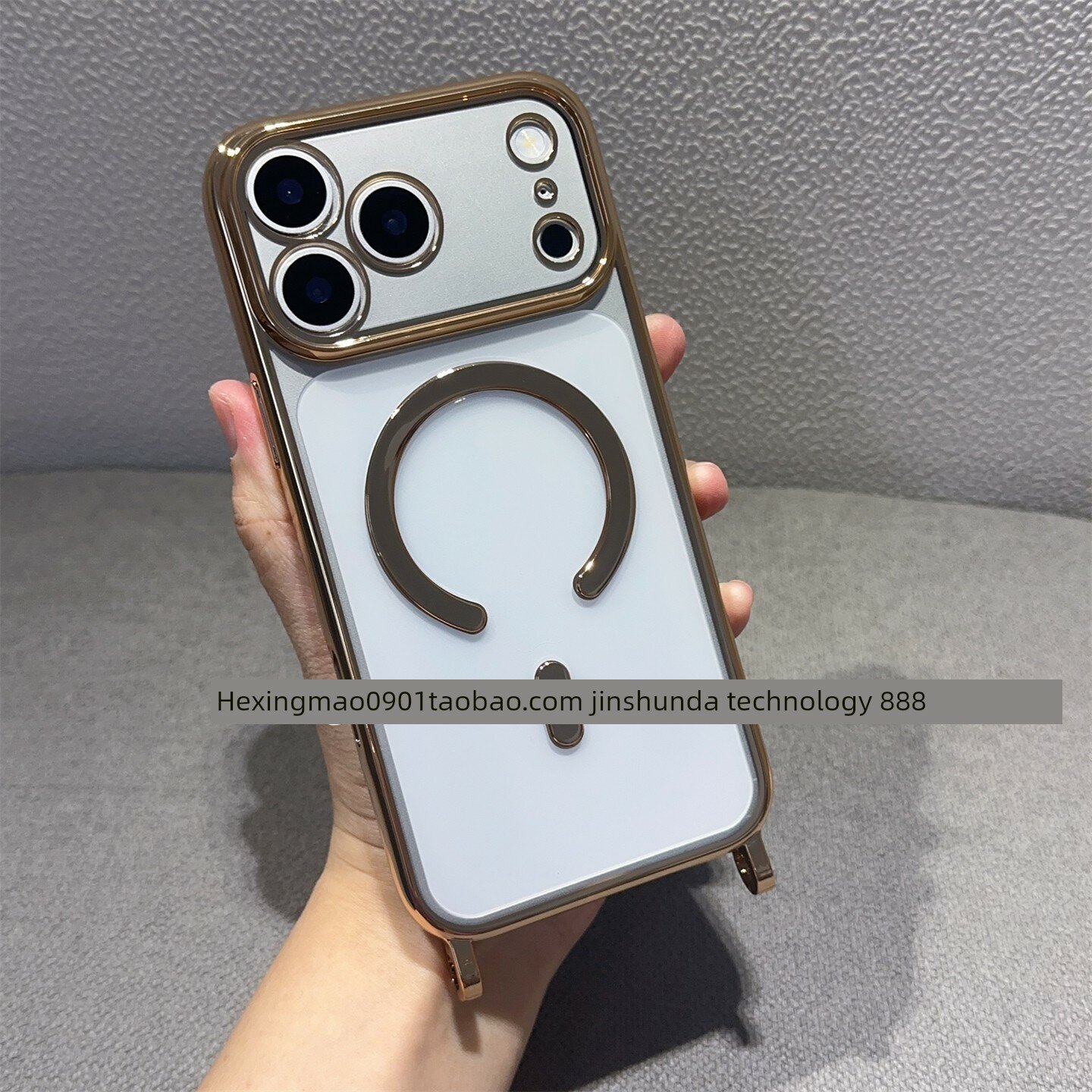 Чехол для iPhone 12 Pro Max прозрачный магнитный с электроосадкой - Золотой, защитный прозрачный дизайн