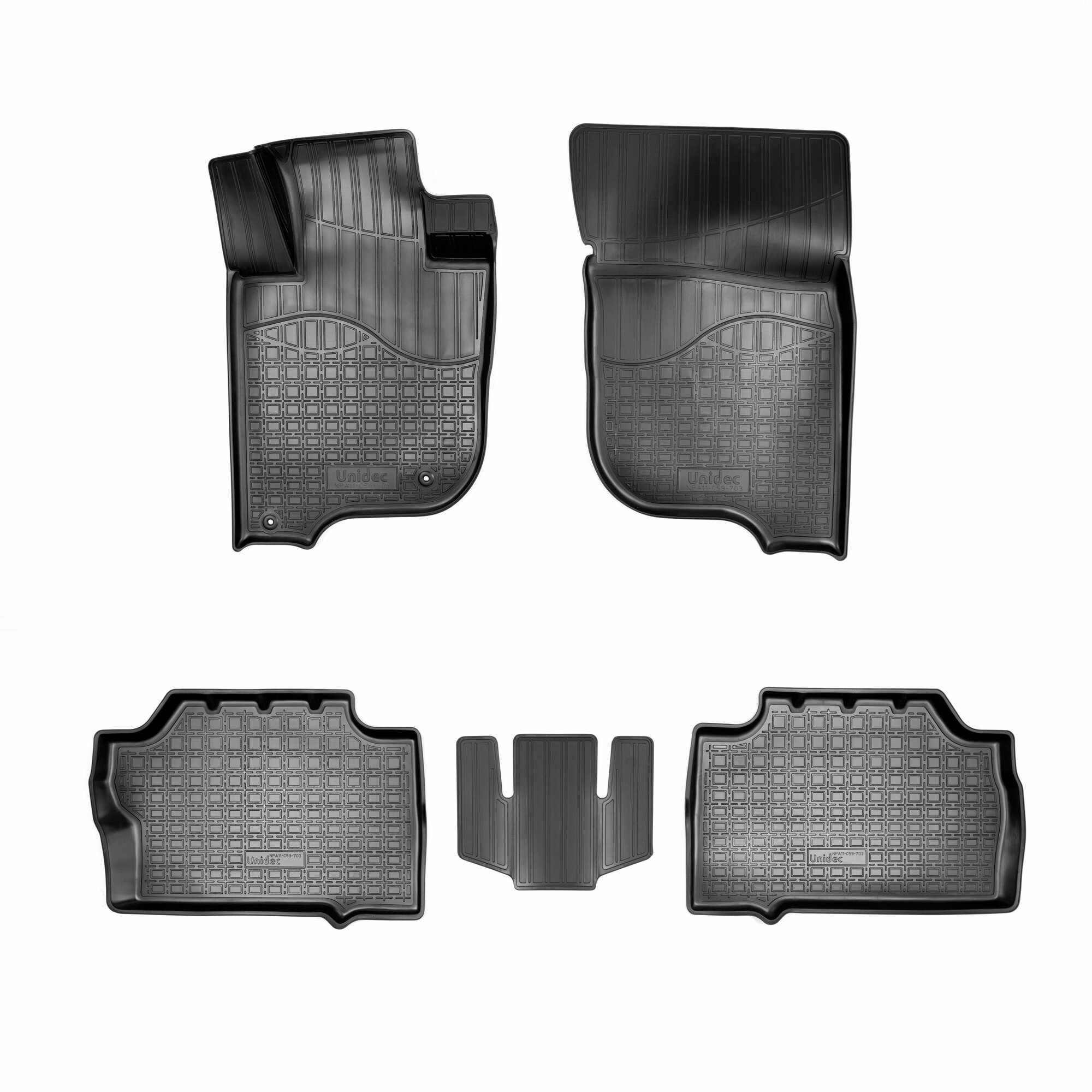 Коврики салона (полиуретан) Mitsubishi Pajero Sport III 3D (2015) Черный, NPA11-C59-703