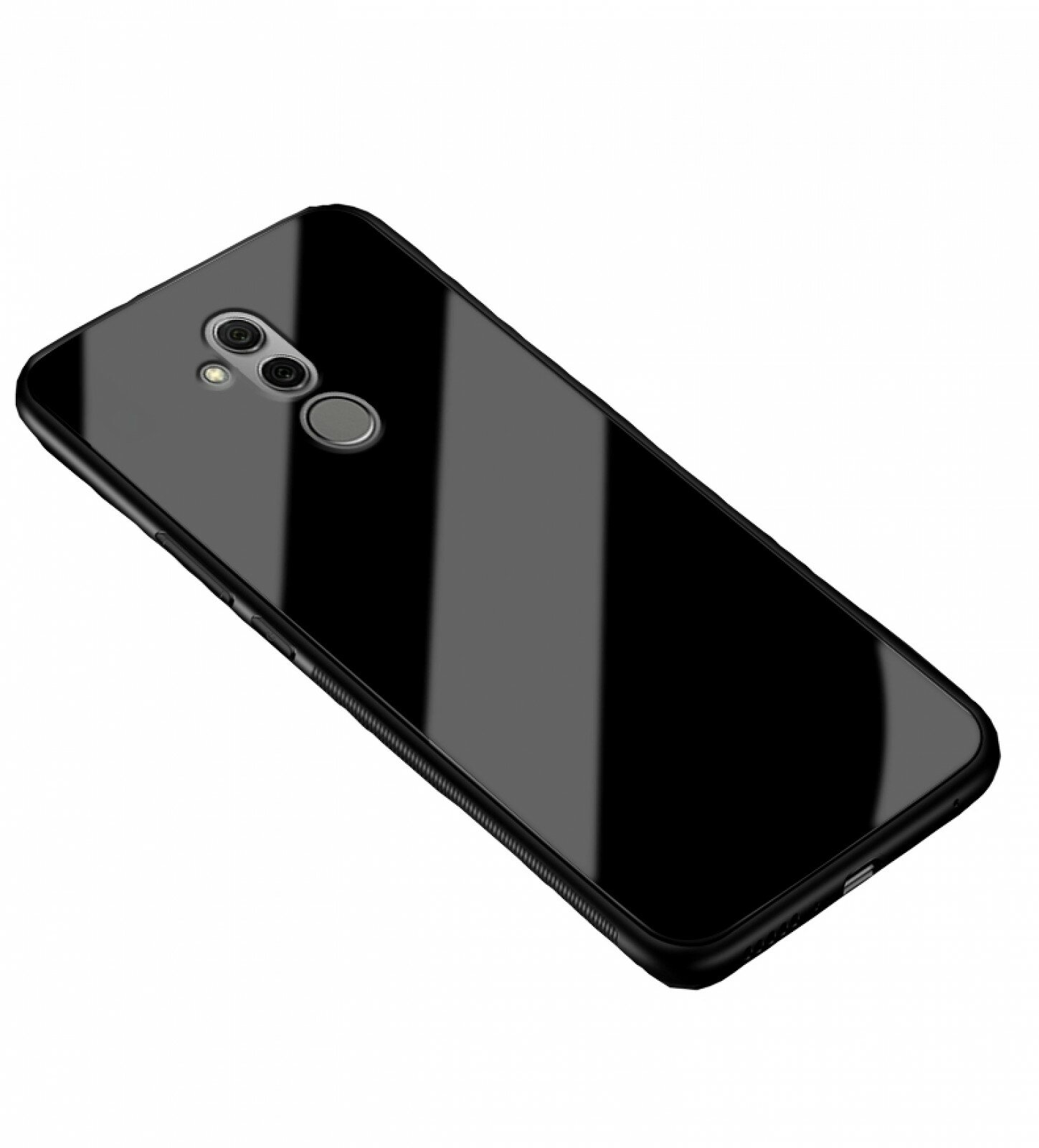 Силиконовый чехол-бампер MyPads для Huawei Mate 20 Lite с закаленным стеклом, черный