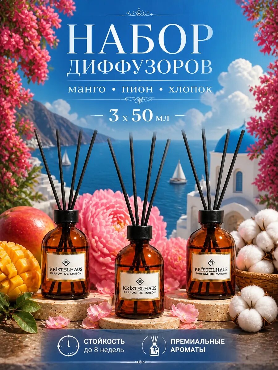 Диффузор для дома набор с палочками ароматизатор
