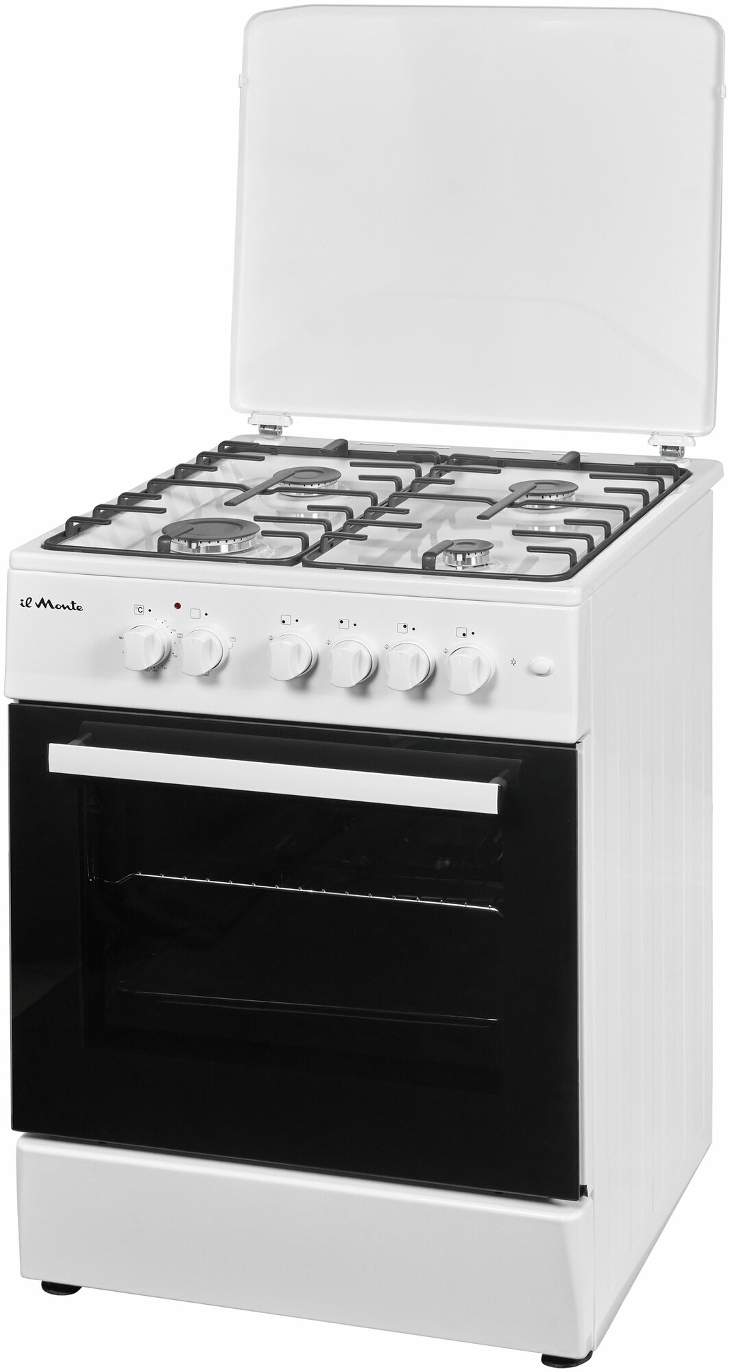 Газовая плита с электрической духовкой, 60 см, il Monte FO-GE6040-WH Белый