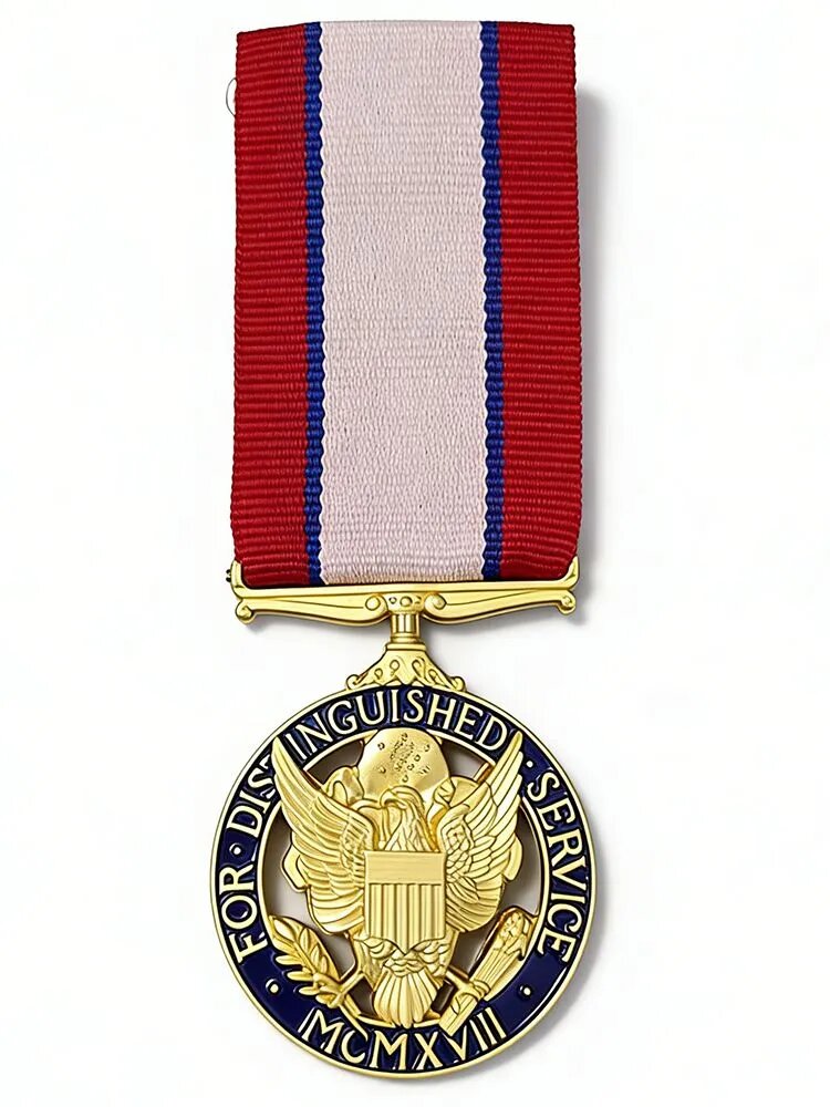 Металлическая Памятная Медаль, Distinguished Service, Орден С Лентой И Орлом США