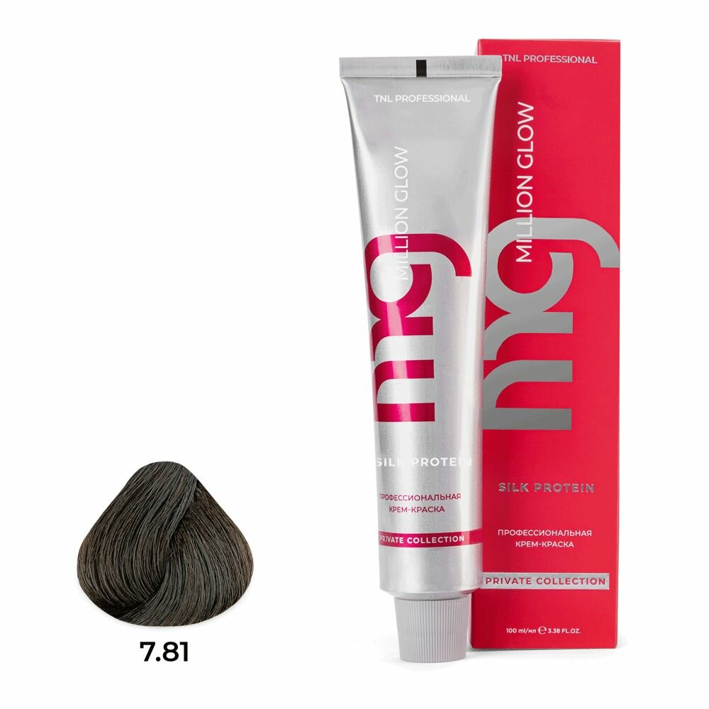 Крем-краска для волос Million glow Private collection Silk protein 7.81