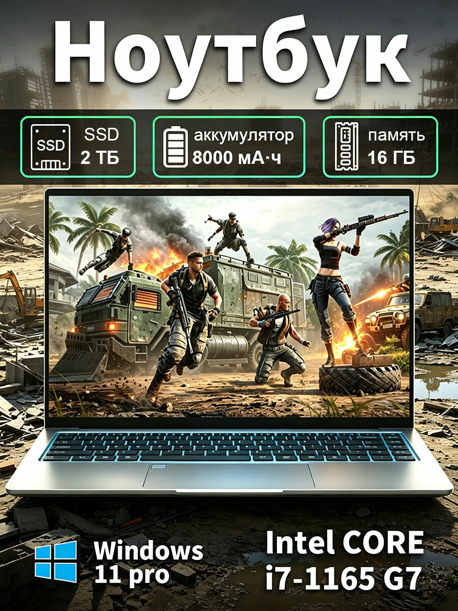 Ноутбук CHYK, Intel Core i7, IPS экран, 16ГБ RAM, SSD 2ТБ, Windows 11