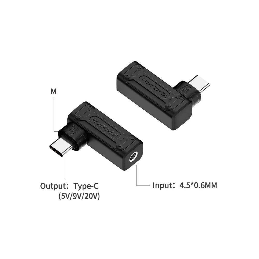 WYMECT Адаптер DC на Type-C 140 Вт 45 X 06