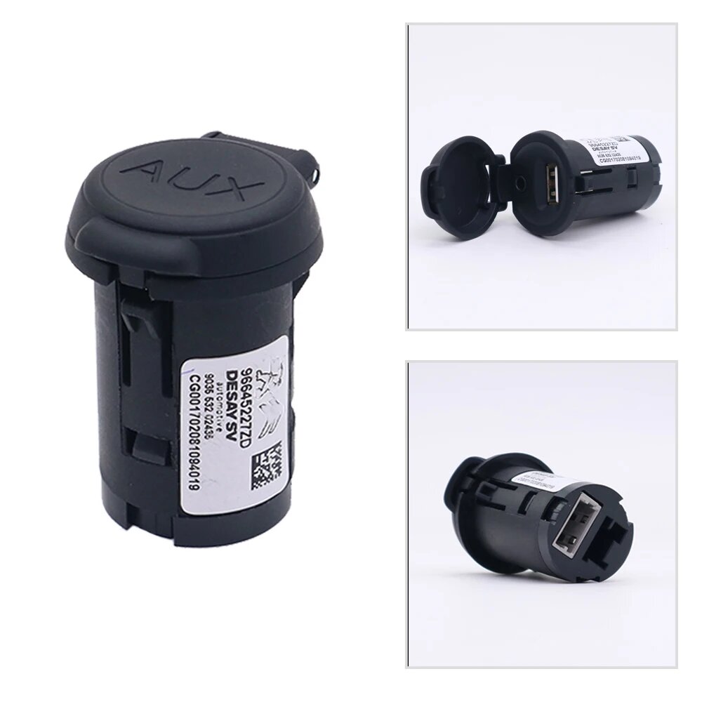 USB AUX-разъем (гнездо) для Peugeot 206 207 307 308 407 408 508 607, Citroen C2 C3 C4 C5 C6, RD9 RD43 RD45, MRN, DS, DS3, DS4, DS