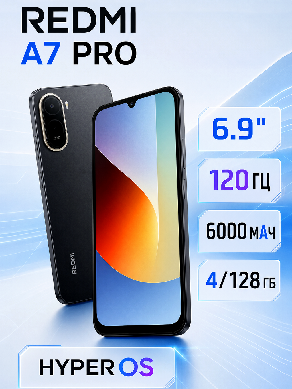 Смартфон Xiaomi REDMI A7 Pro 4/128Gb, черный