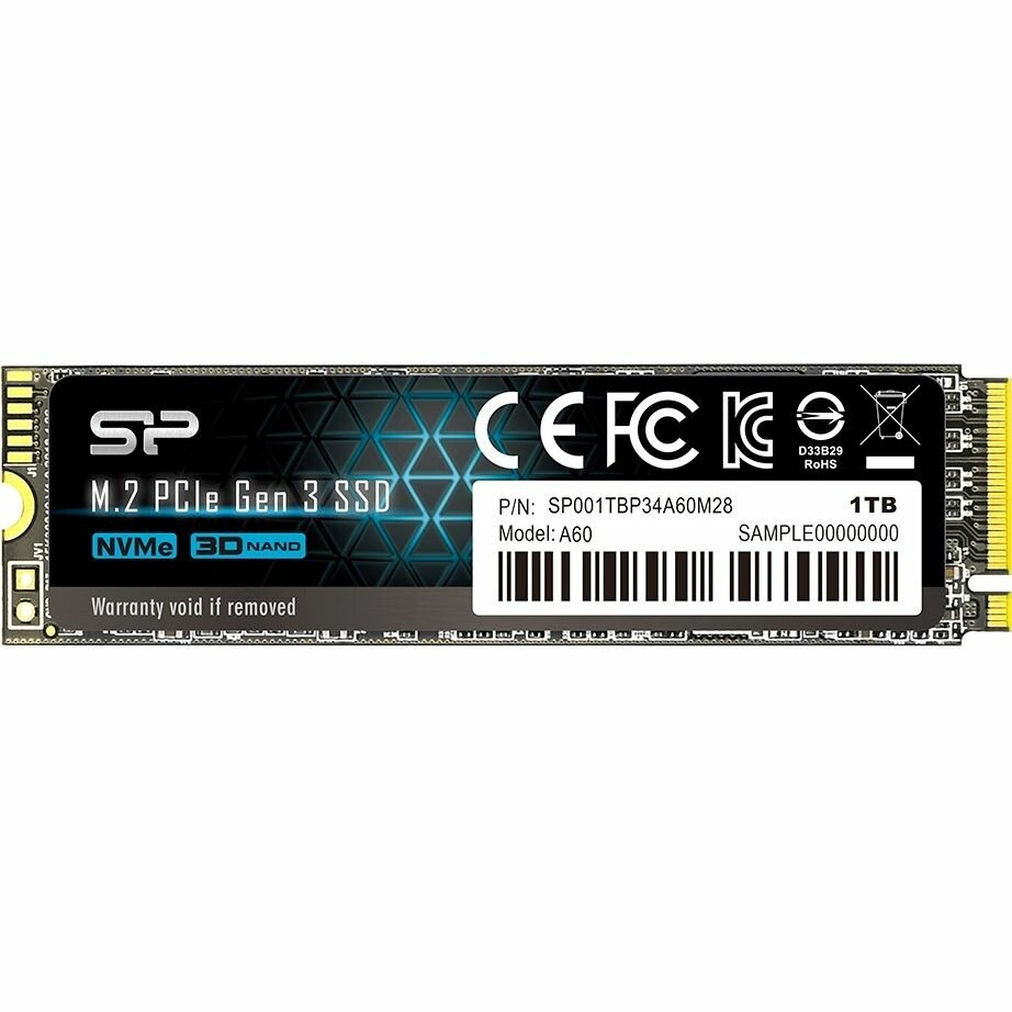 SSD-накопитель Silicon Power SP001TBP34A60M28 1 ТБ M.2 PCI-E 3.0