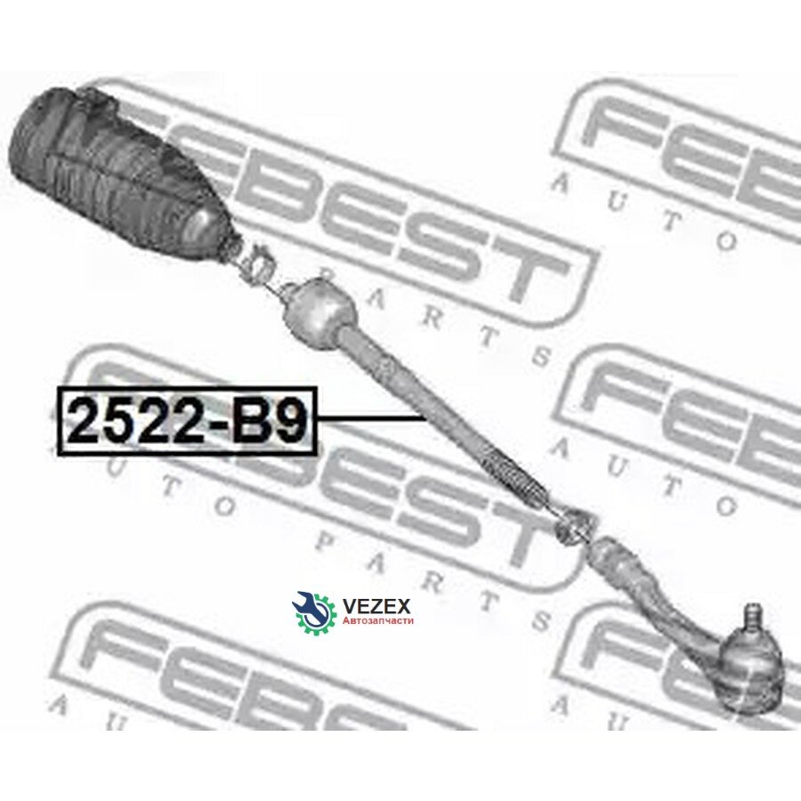 FEBEST 2522B9 тяга рулевая!\ Citroen Berlingo, Peugeot Partner 1.6/1.6HDi 08>
