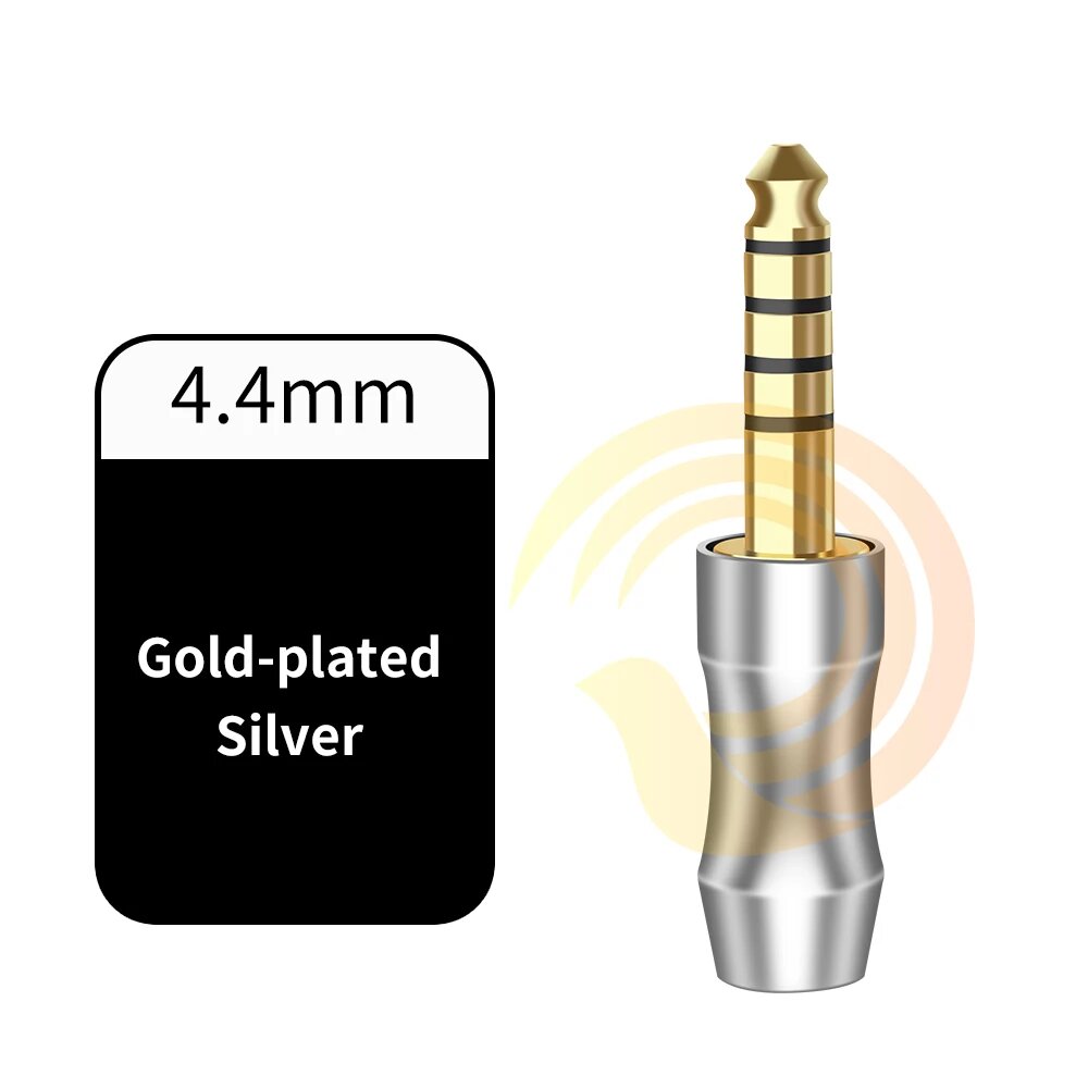 QUEYINFANG 4,4 мм 5-полюсный штекер 4,4 мм проводной разъем аудио разъем 1 piece, Gold plated-Silver