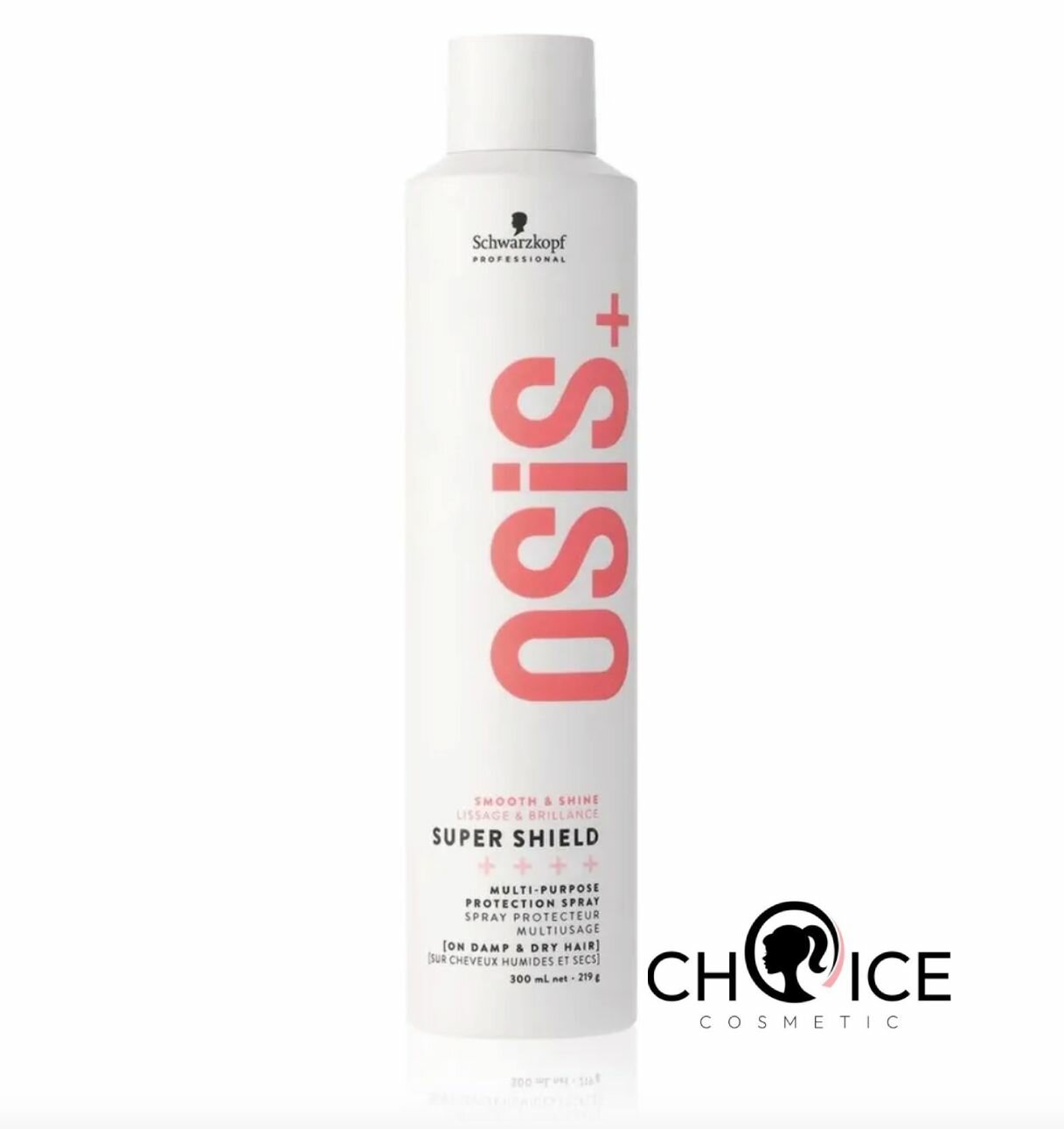 Schwarzkopf Professional OSiS+ Спрей для укладки волос профессиональный Super Shield, 300 мл. Сыворотка для выпрямления. Контроль гладкости, защита волос при укладке термоинструментами.