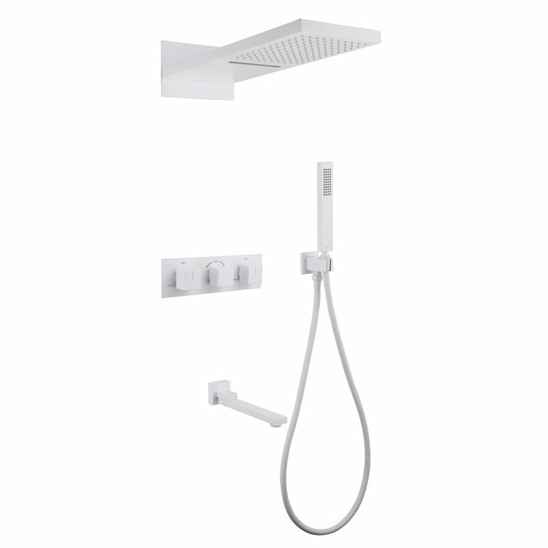 Душевой комплект Abber Daheim AF8253W С внутренней частью, матовый белый