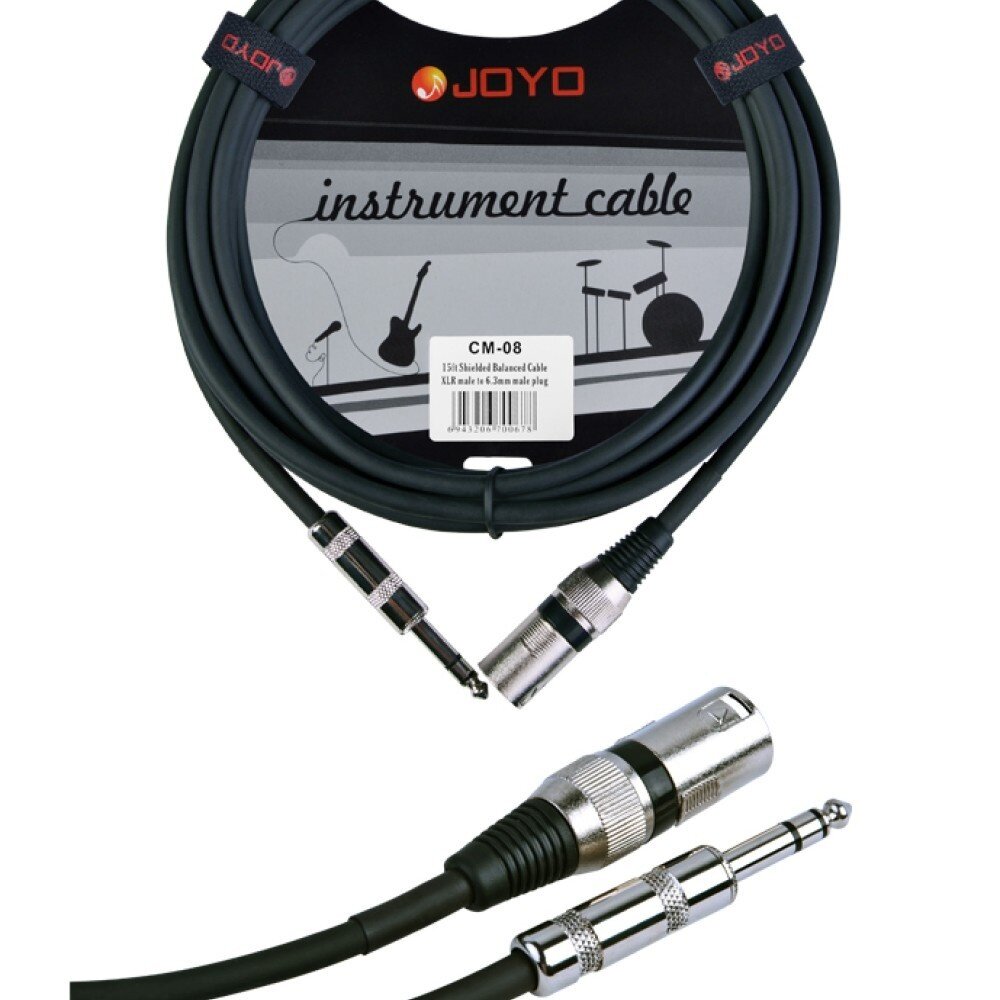 Кабель микрофонный, XLR-6.3мм, 4.5м, Joyo CM-08