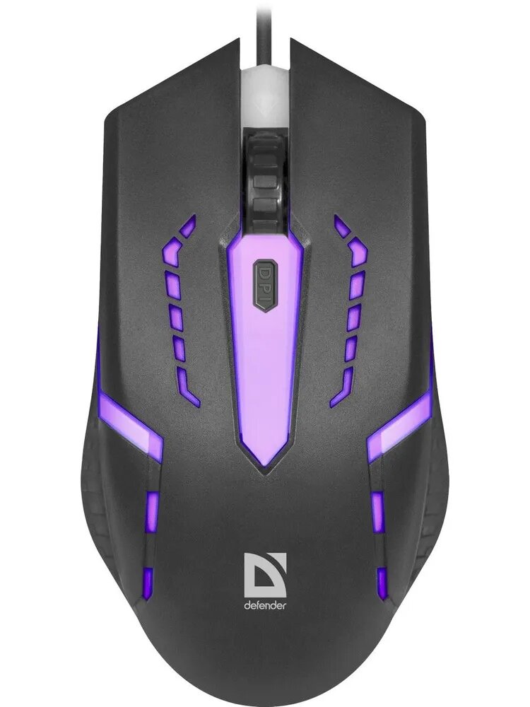 Мышь проводная DEFENDER Flash MB-600L black (USB, 1200dpi, 4but) (52600)