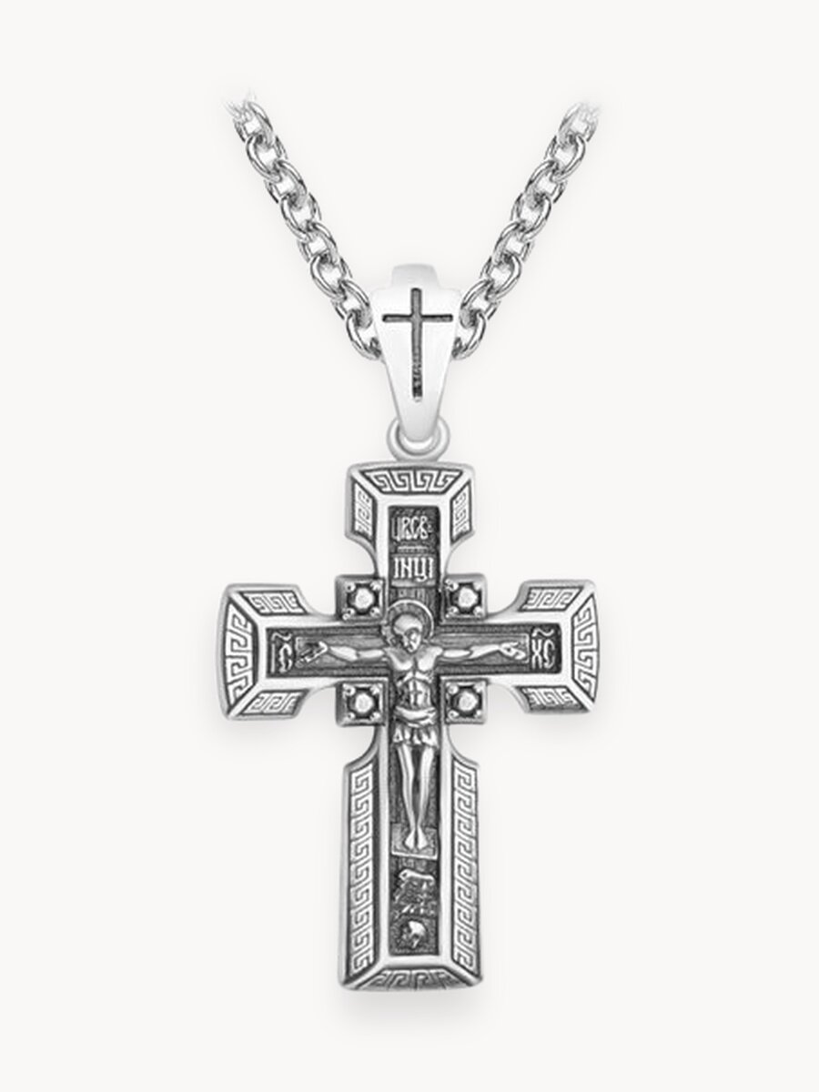 Крестик, серебро, 925 проба, оксидирование