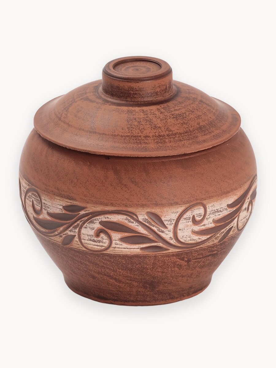 Горшок для запекания «Ангоб», 700 мл, 13×13 см, красная глина