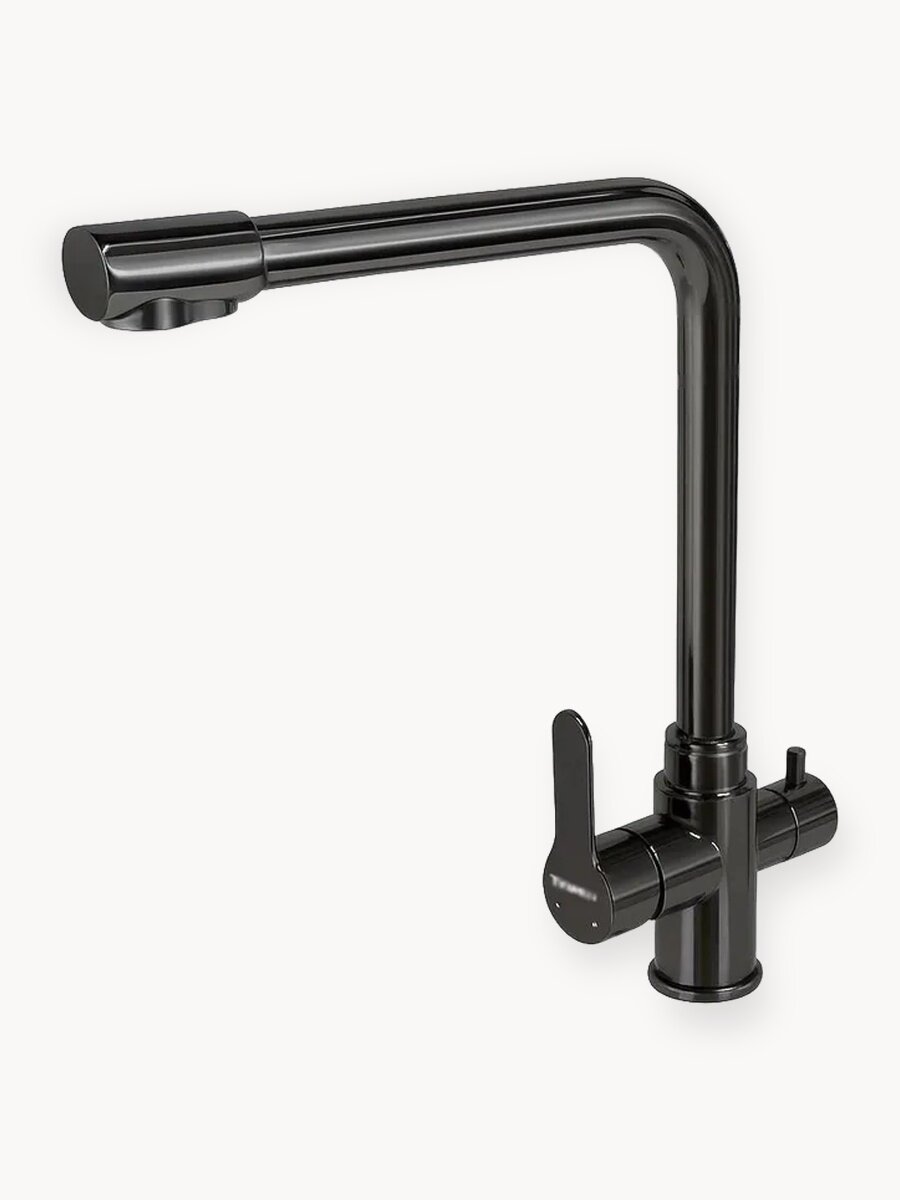 Смеситель для кухни с фильтром для питьевой воды (PVD-графит, темно-серый) WISENT W4355-3-U