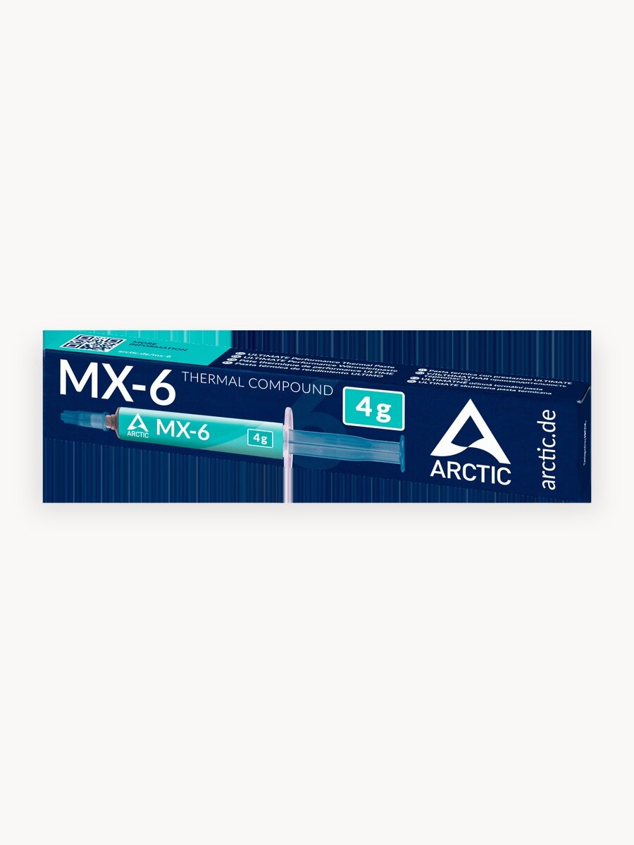 ARCTIC MX-6, 4 г. – термопаста для процессора, видеокарты, ноутбука, консоли, телефона.